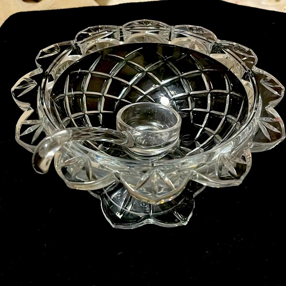 Dining | Vintage Cutglass Flower Serving Bowl With Matching Glass Ladle ...